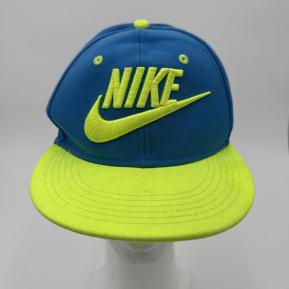 Nike | Accessories | Nike True Sze Raised Logo Swoosh Snapback Hat Neon ...
